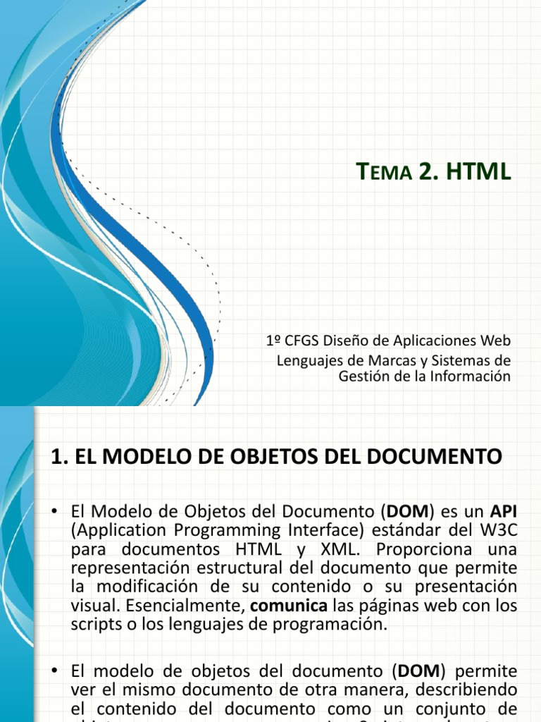 TEMA 2 Ampliado | PDF | HTML | Modelo de objeto de documento