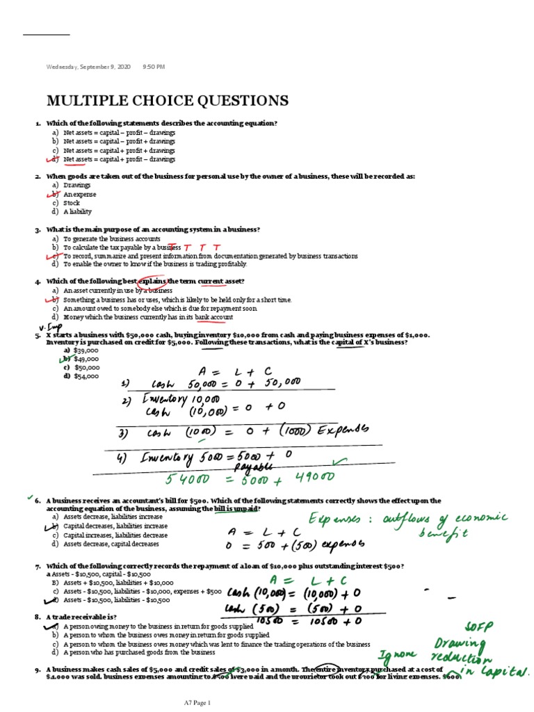 Accounting Basics Quiz | PDF | Debits And Credits | Income Statement