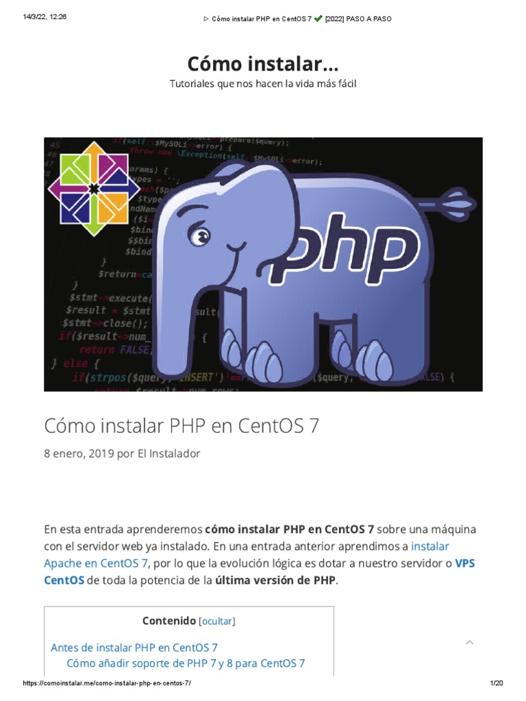 Cómo Instalar PHP en CentOS 7 | PDF | Cookie HTTP | Php