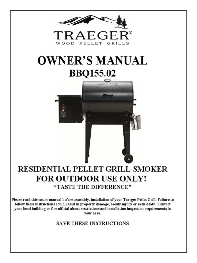DOC088 BBQ155.02 Tailgater Blue Traeger BBQ Grill User Manual | PDF ...