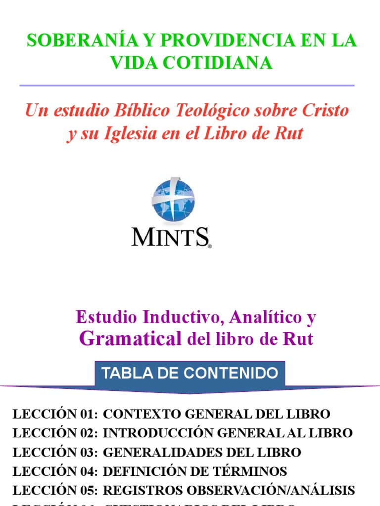 Estudio Bíblico de Rut: Soberanía y Redención | PDF | Noemí (figura ...