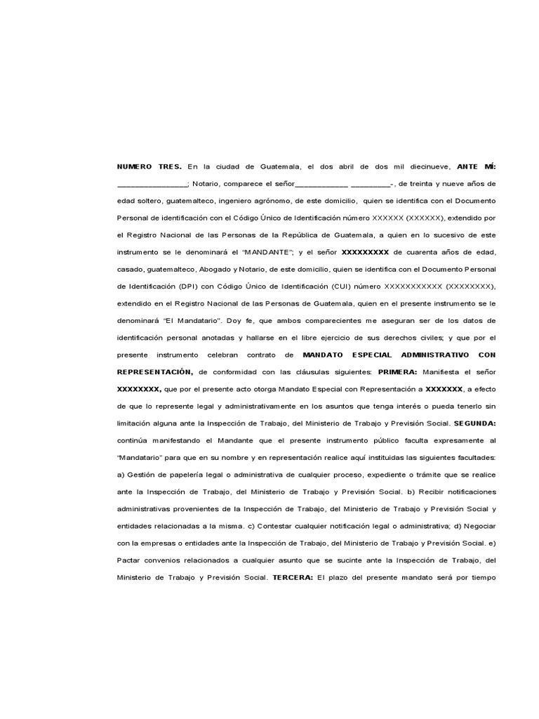 Mandato Especial Con Representacion | PDF | Guatemala | Gobierno