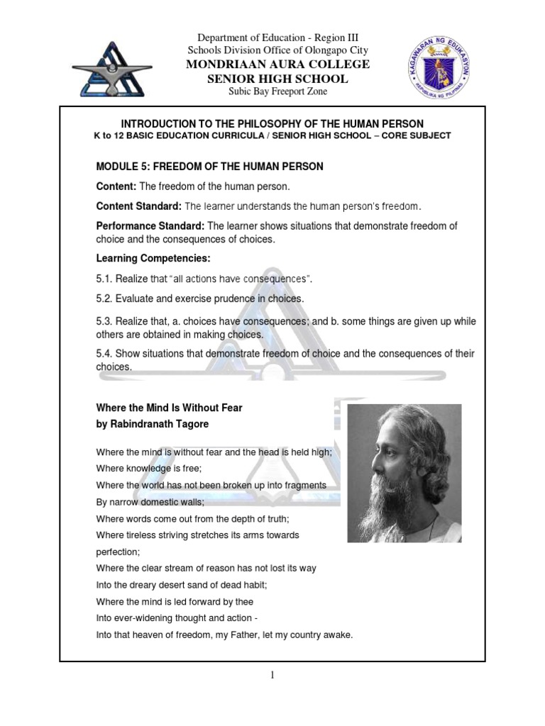 Module 5 Freedom of The Human Person | PDF | Free Will | Existentialism