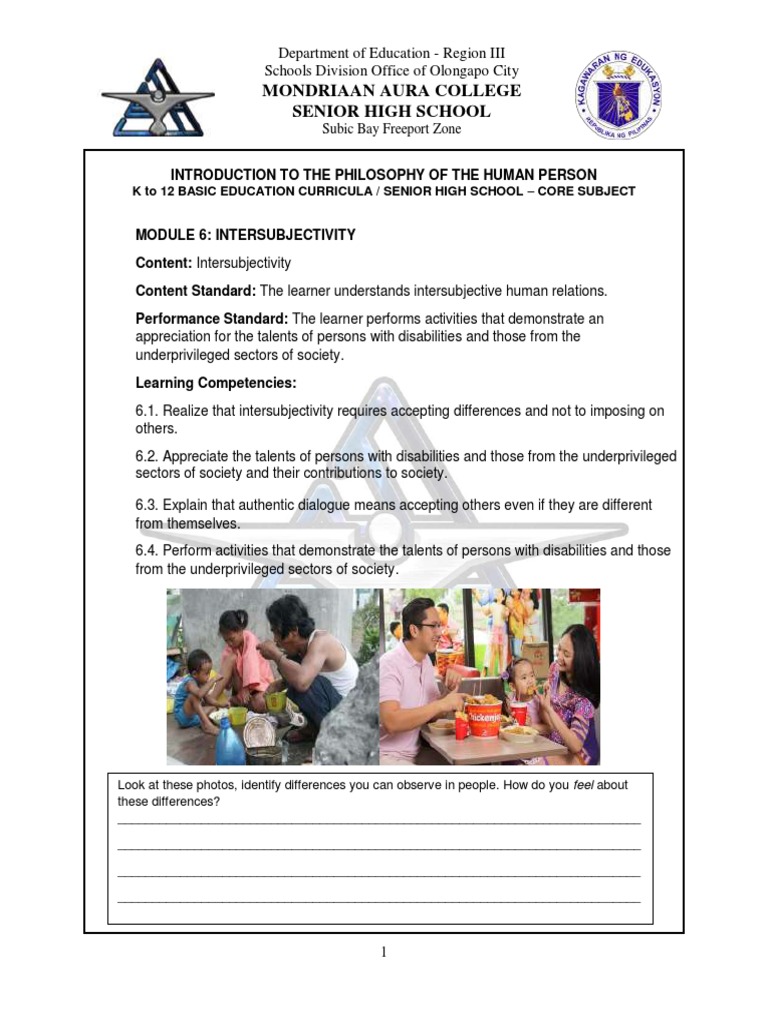 Module 6 Intersubjectivity | PDF | Experience | Empathy