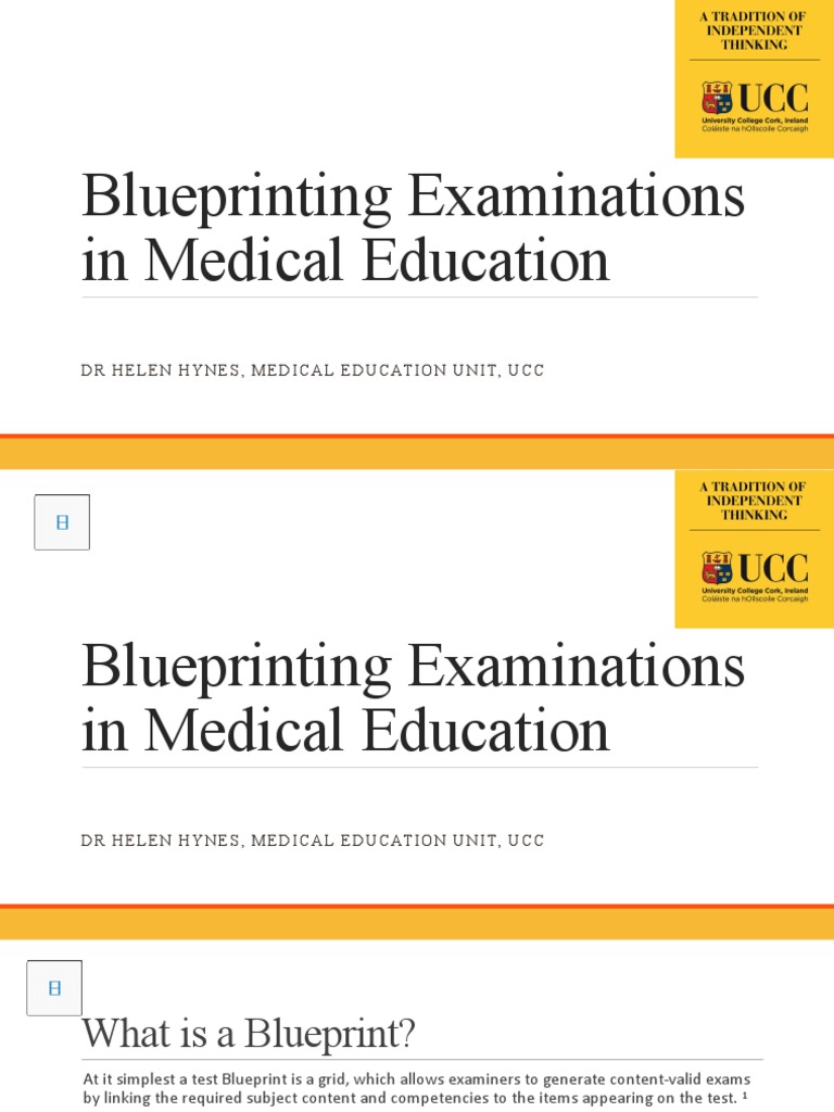 Blueprinting Examinations in Medical Education | PDF | Multiple Choice ...