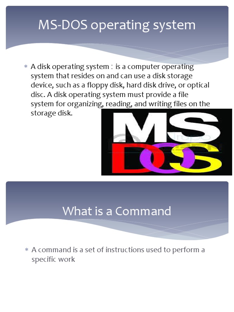 MS-DOS Operating System | PDF | Computer File | Computer Data Storage