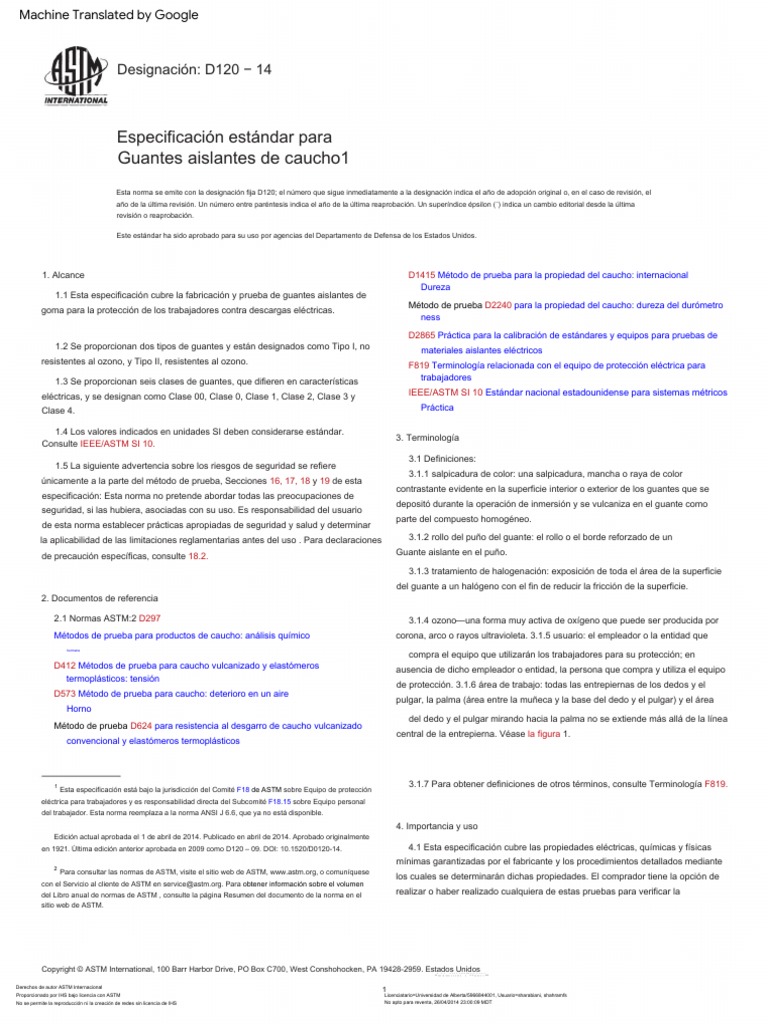 Astm D120 - 14 | PDF | Ciencias fisicas | Materiales
