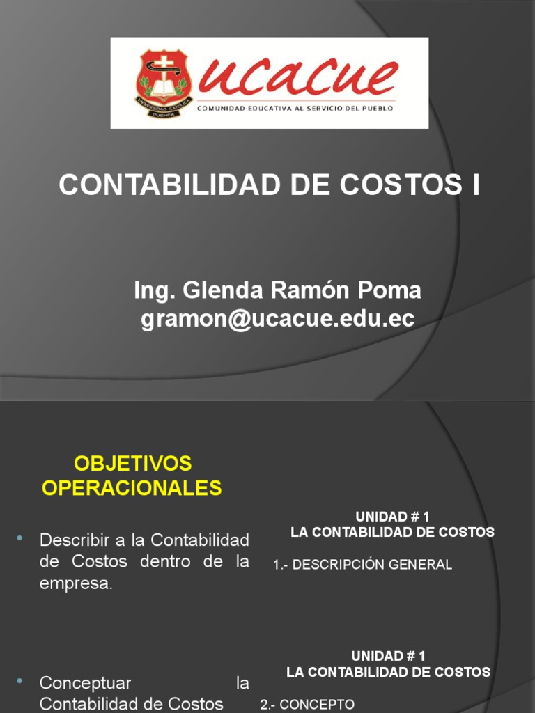Conta Costos I Unidad 1 | PDF | Costo | Inventario