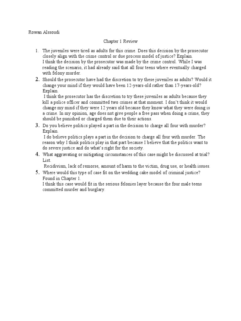 Intro To Criminal Justice Assignment 1 | PDF