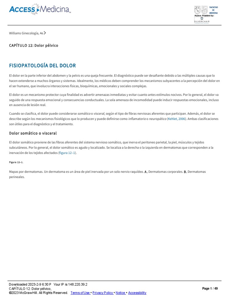 CAPÍTULO 12 - Dolor Pélvico | PDF | Dolor | Neurona