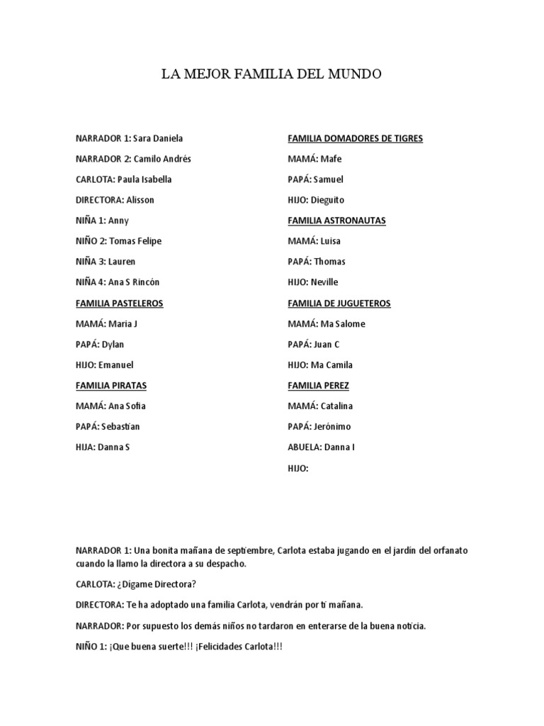 La Mejor Familia Del Mundo | PDF