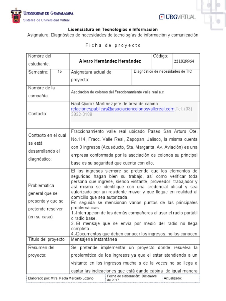 Ficha de Proyecto | PDF | Informática