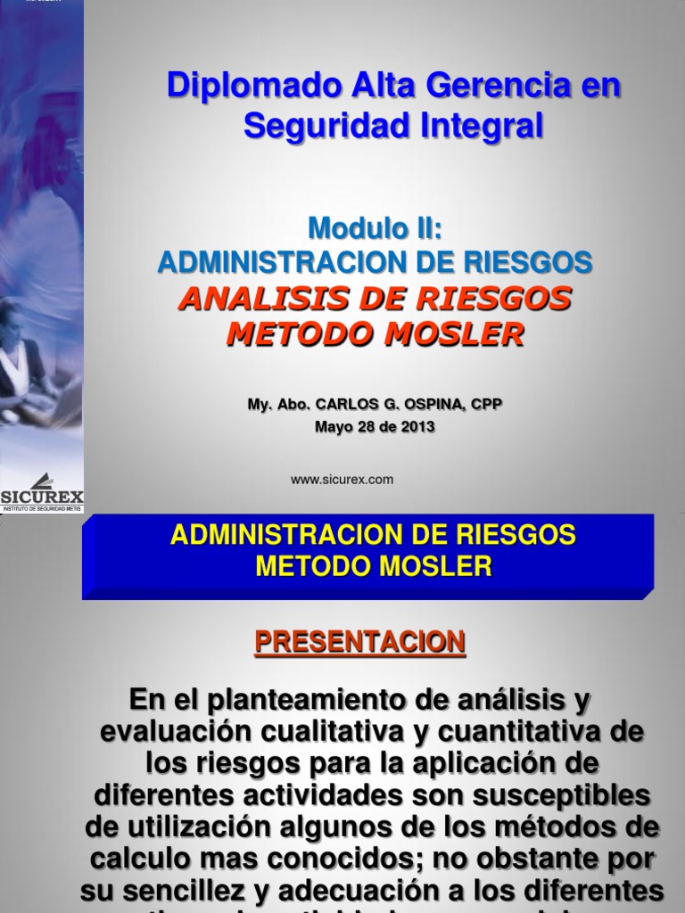 06 - Analisis - de - Riesgos - Metodo - Mosler | PDF | Riesgo | Evaluación de riesgos