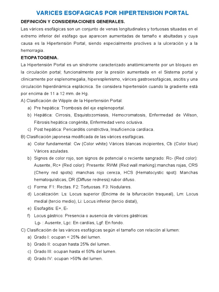 D. Varices Esofagicas Por Hipertension Portal | PDF | Especialidades ...