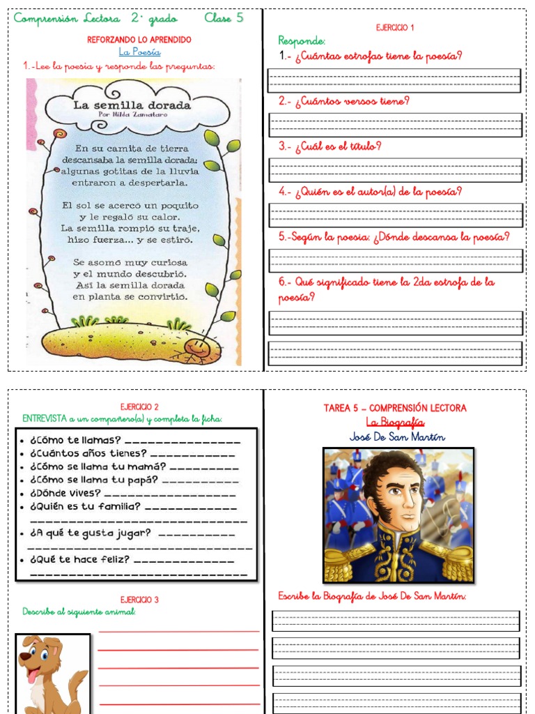 Clase 5 Comprension Lectora 2 Grado Pdf
