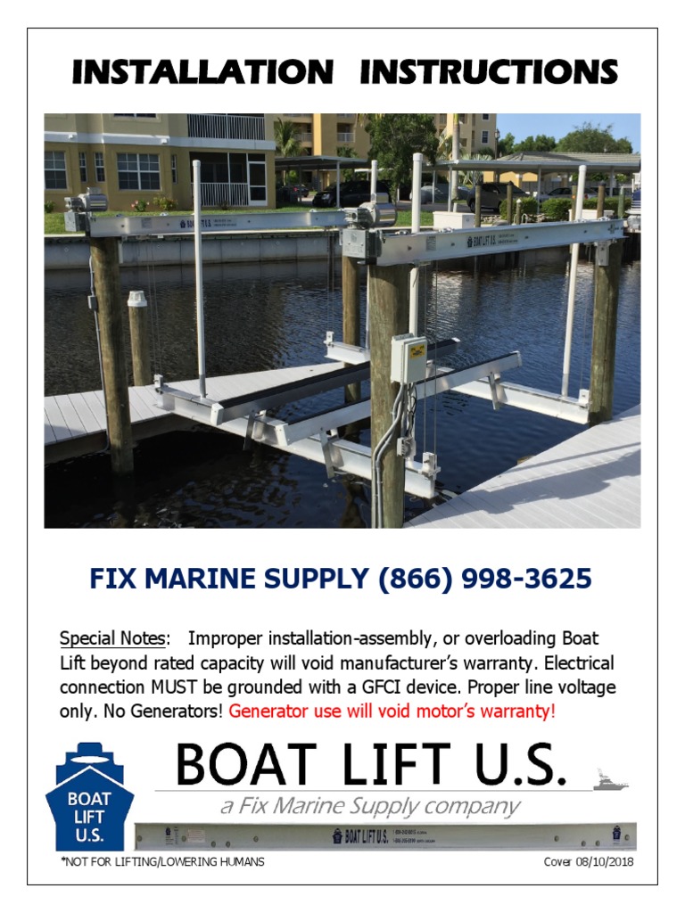 Installation Instructions Boat Lift | PDF | Screw | Deep Foundation