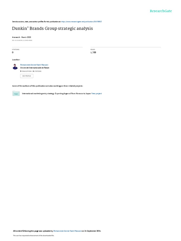 Dunkin Donuts Strategic Analysis | PDF | Return On Investment | Franchising