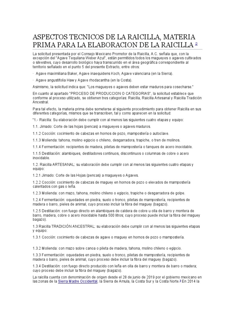 Aspectos Tecnicos de La Raicilla | PDF