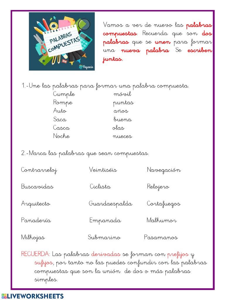 Palabras Compuestas Palabras Compuestas Ejercicioooooooooooooos.pdf