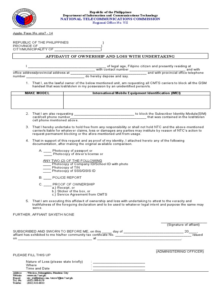 Form 14 | PDF | Affidavit | Mobile Phones