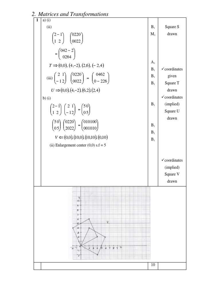 Matrices and Transformations Overview | PDF | Mathematical Objects ...