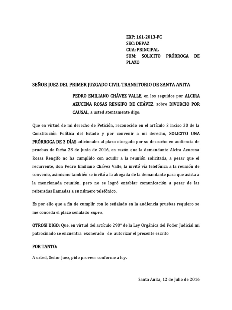 Solicito Prórroga de Plazo | PDF