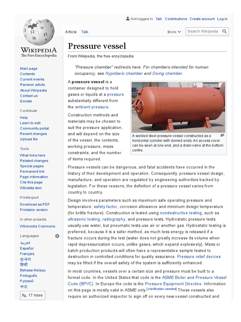 En Wikipedia Org Wiki Pressure - Vessel | PDF | Extrusion | Mechanical ...