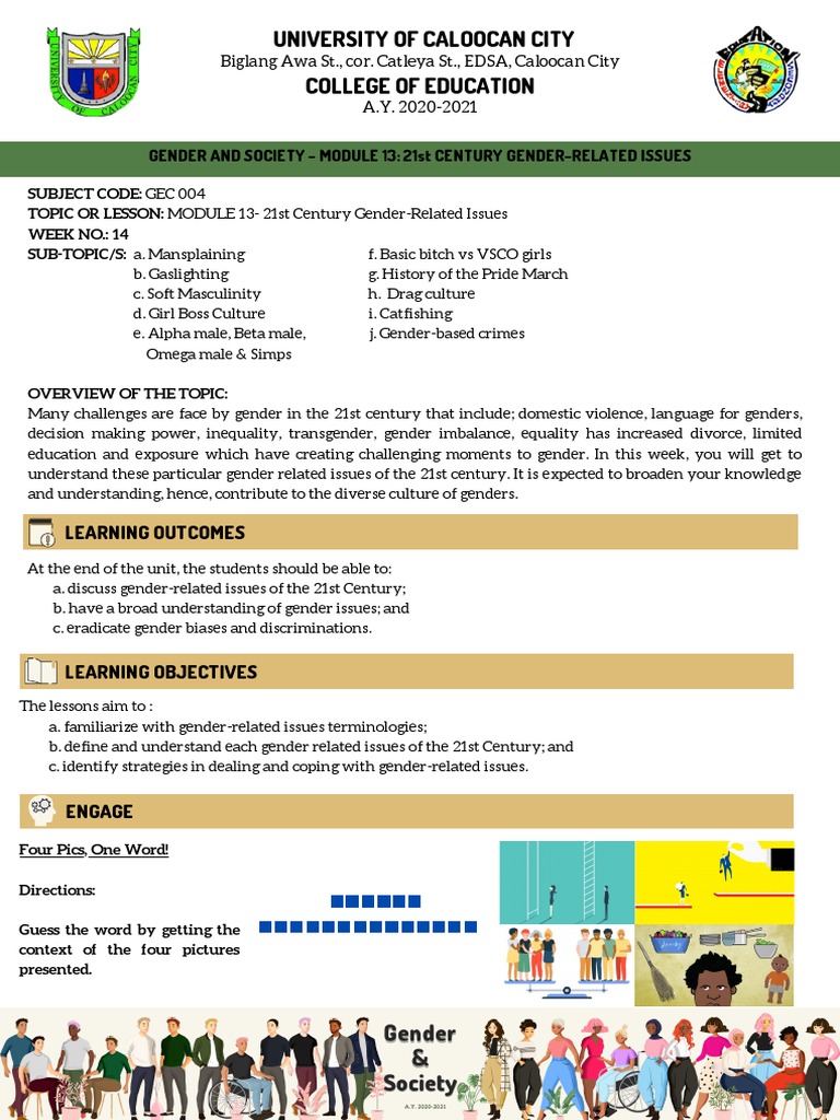 Module 13 21st Century Gender Related Issues | PDF | Gender | Gender ...