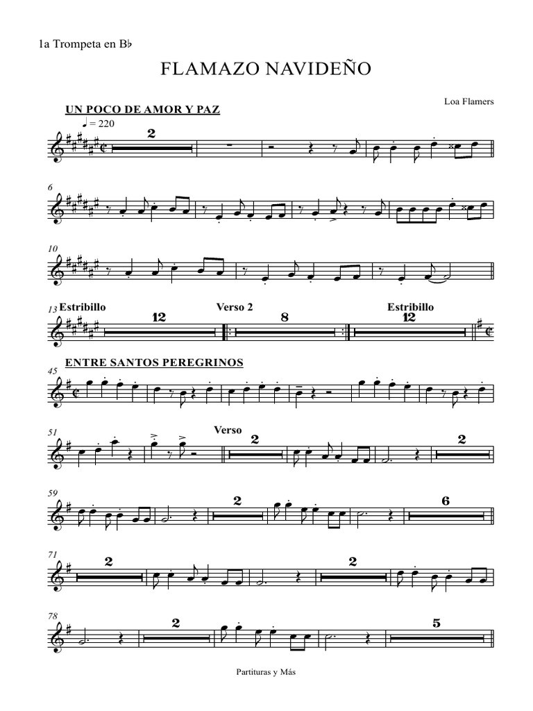 FLAMAZO NAVIDEÑO para Cumbia Candela - 1a Trompeta en BB | PDF