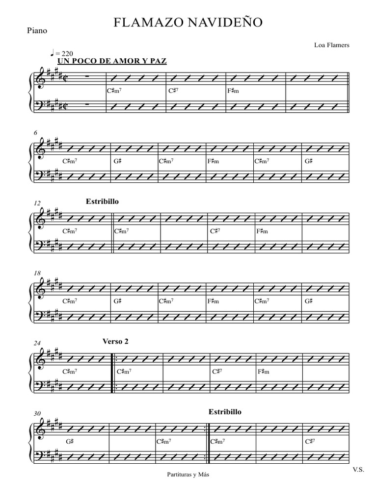 FLAMAZO NAVIDEÑO para Cumbia Candela - Piano | PDF