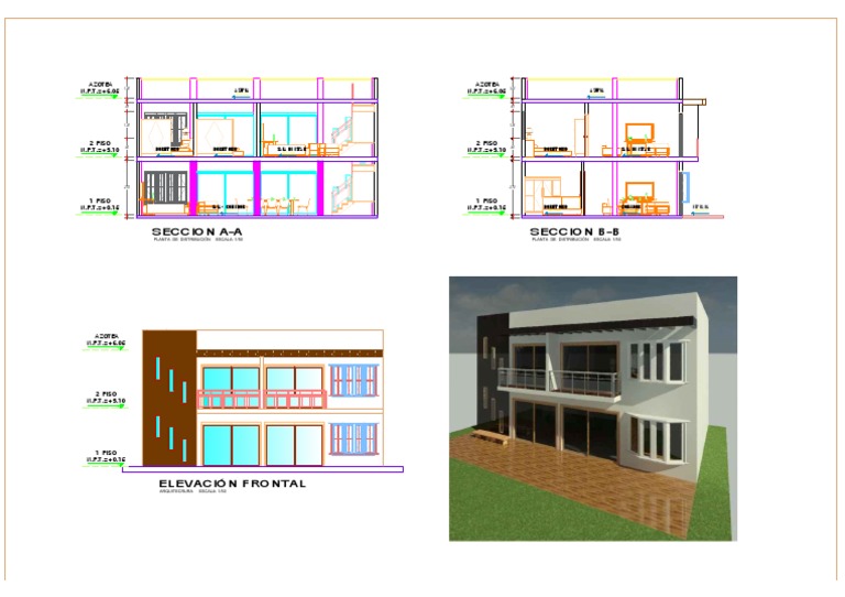 Planos Arquitectónicos de Vivienda | PDF