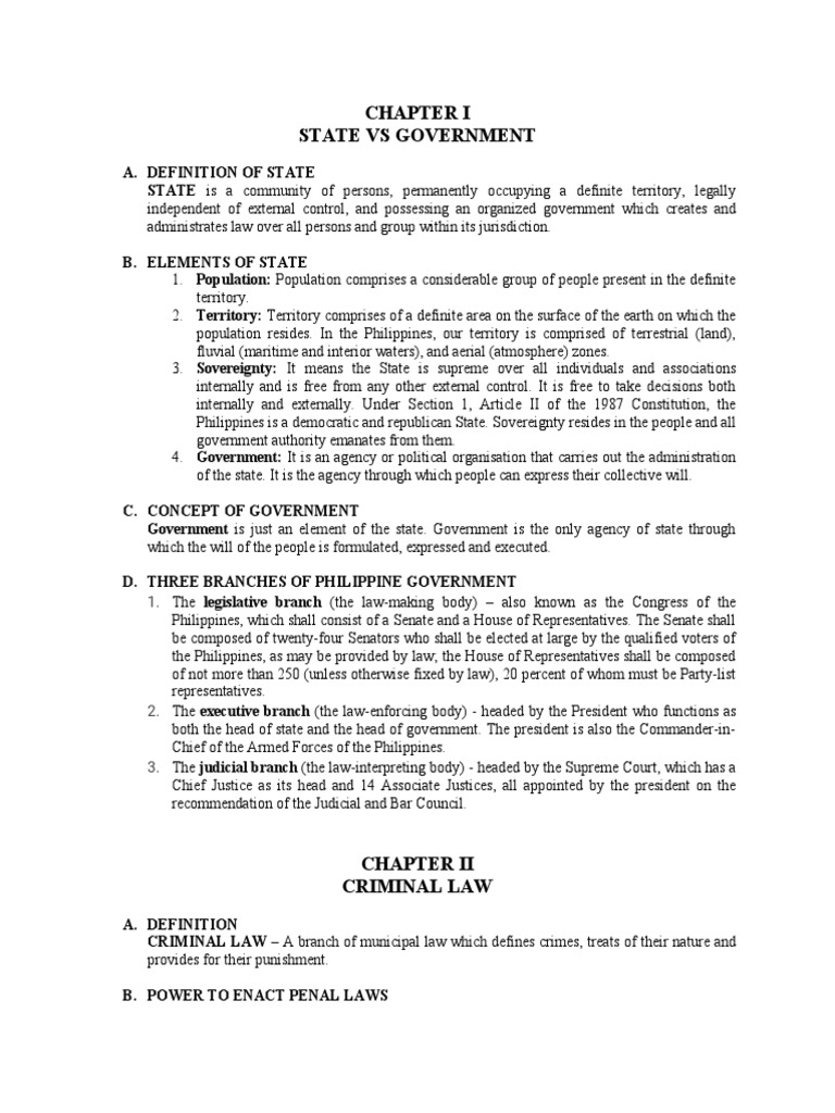 Introduction To Philippine Criminal Justice System CHAPTERS I VI | PDF ...