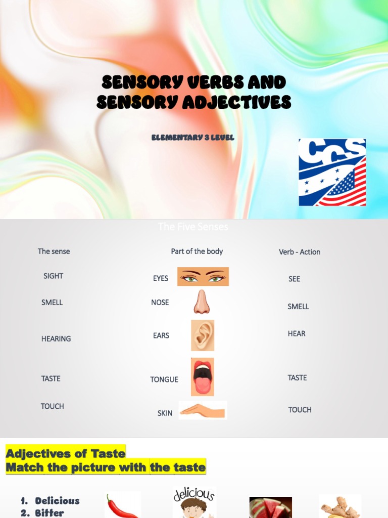 Sensory Verbs and Adjectives for Kids | PDF | Language Arts & Discipline