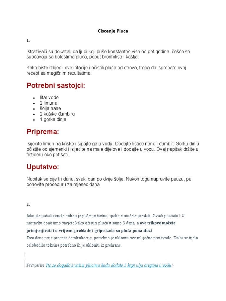 Ciscenje Pluca | PDF