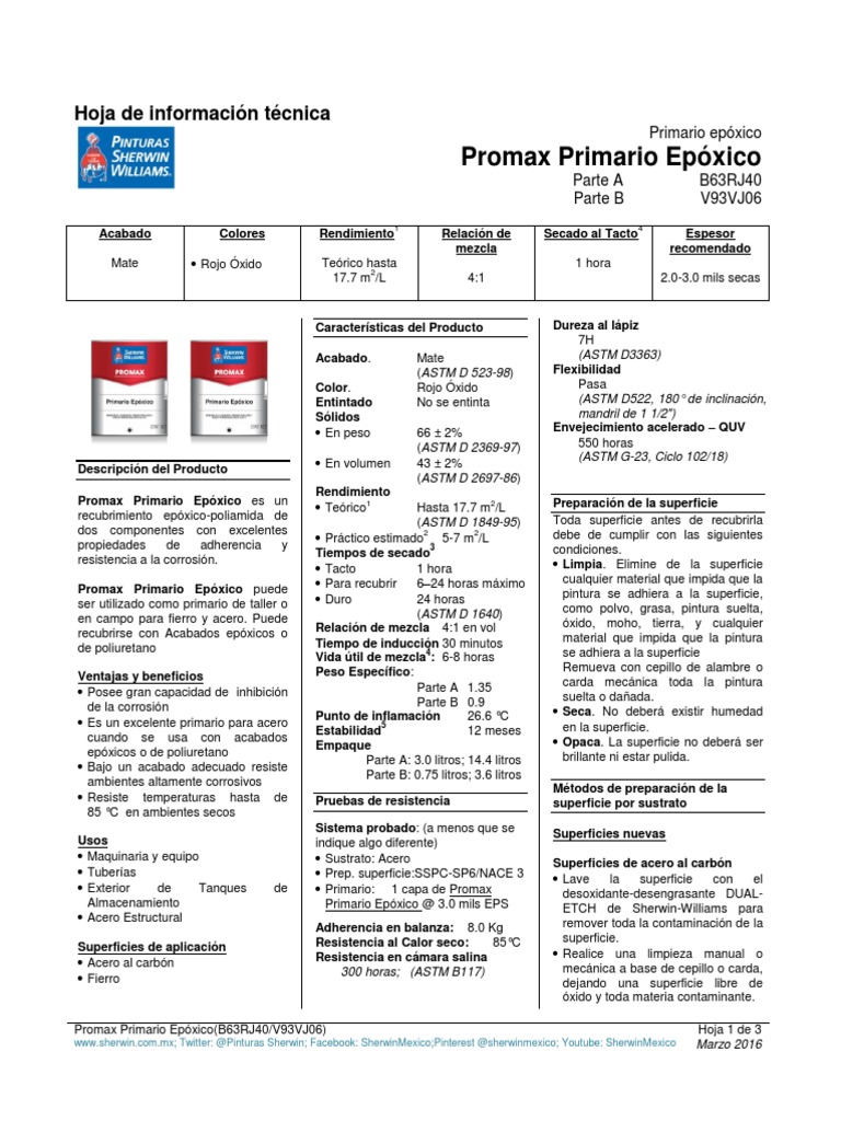 B63RJ40 Promax Primario Epóxico | PDF | Acero | Epoxy