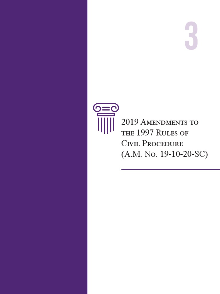 Rule 1 5 of The 2019 Amended Rules On Civil Procedure | PDF | Lawsuit ...