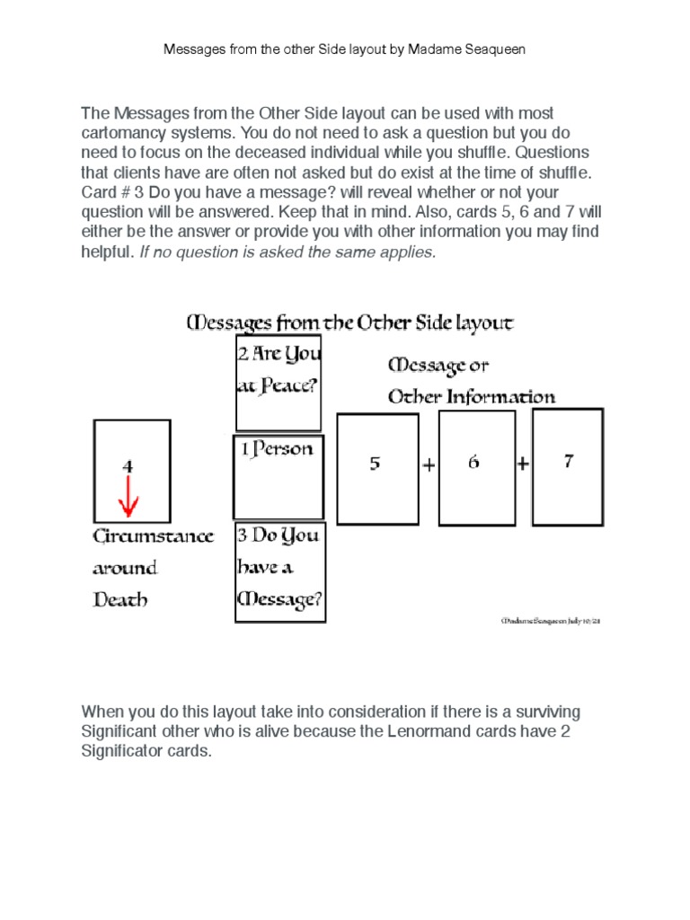 Messages from the Other Side Layout | PDF