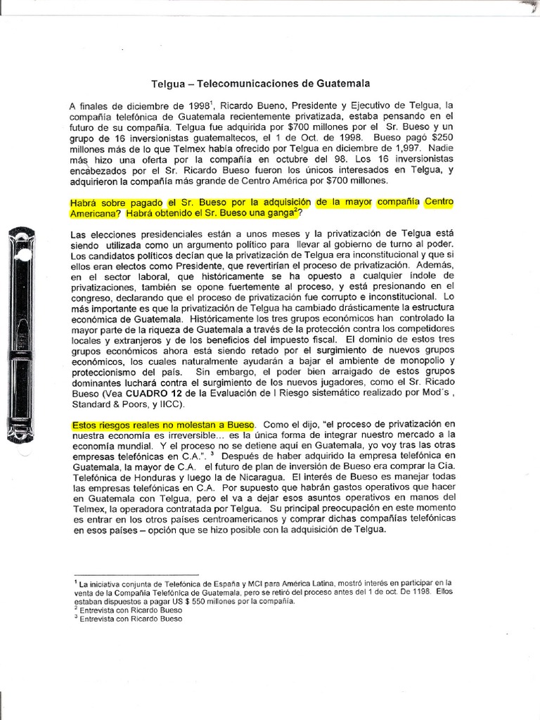 Telgua | PDF | Guatemala | Privatización