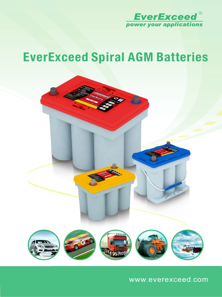 EverExceed Spiral AGM Batteries | PDF | Battery Charger | Rechargeable ...