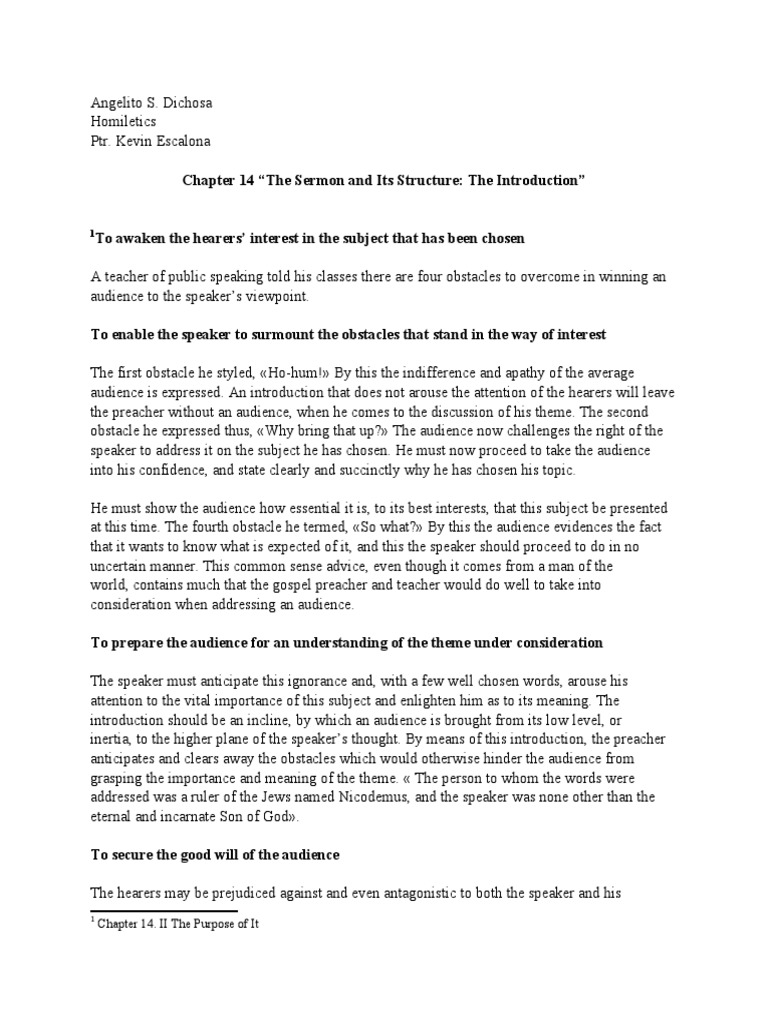 Crafting Effective Sermon Introductions | PDF | Expository Preaching ...