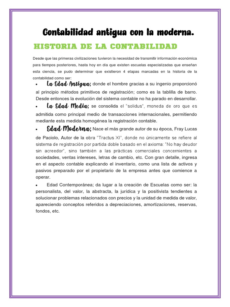 Contabilidad Antigua Con La Moderna | PDF | Contabilidad | Economias