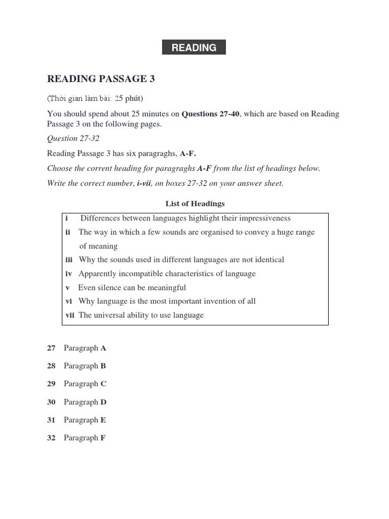 Ielts Reading Test - Short Version | PDF | Word | Linguistics