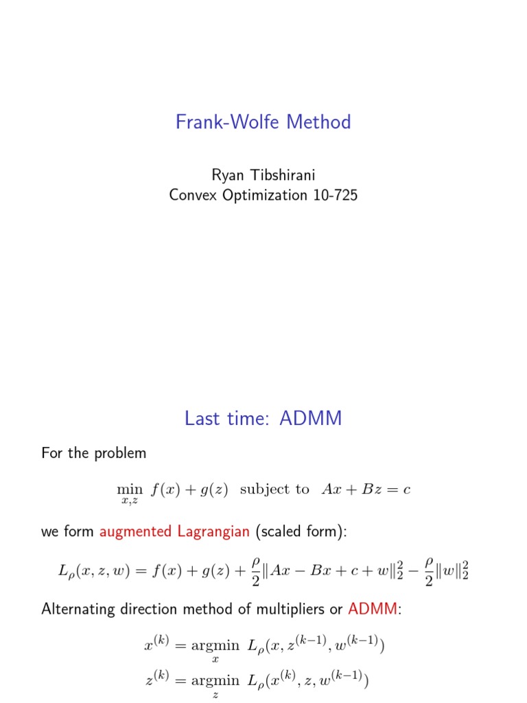 Frank Wolfe | Download Free PDF | Numerical Analysis | Algorithms And Data Structures