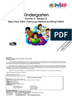 Kindergarten Learning Activity Sheet Q3 Week5 | PDF