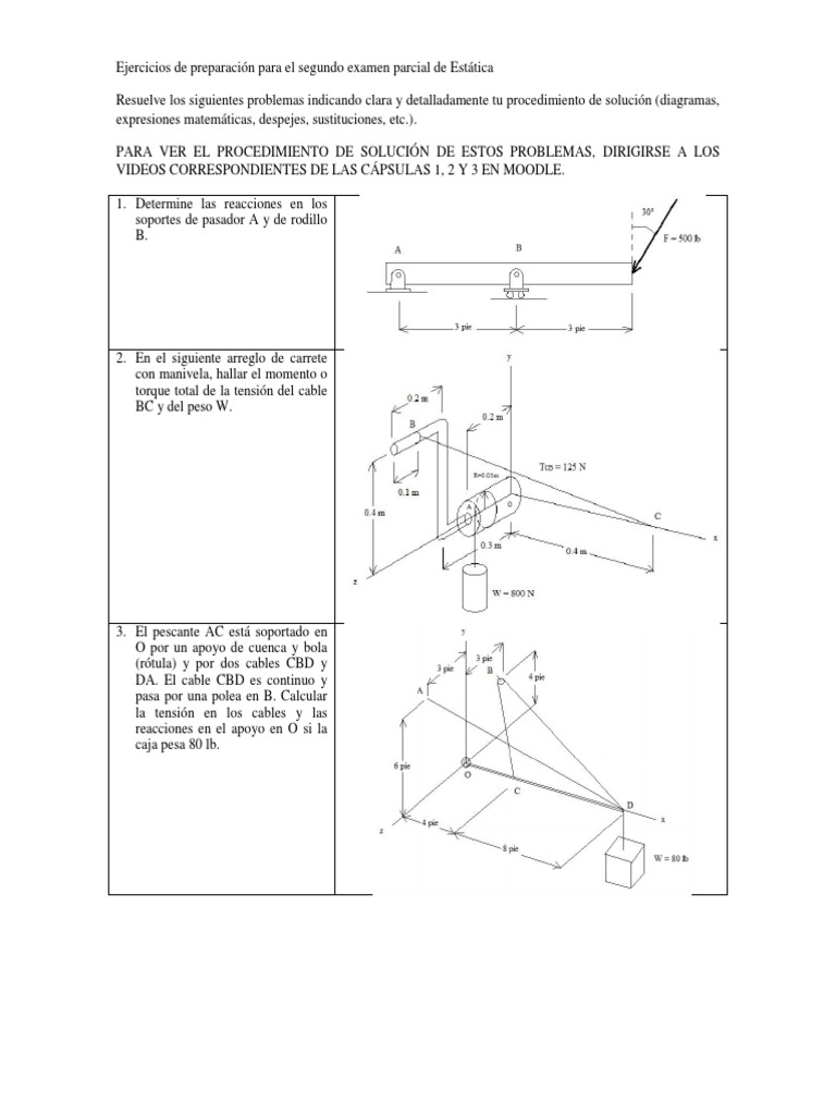 Ejercicios Resueltos de Estática | PDF