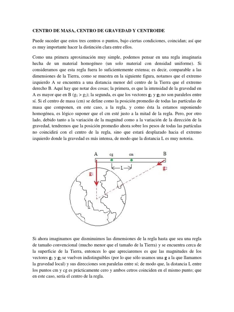 Centros de Masa, de Gravedad y Centroide | PDF | Masa | Gravedad