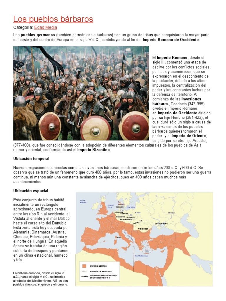 Los Pueblos Bárbaros | PDF | Bárbaro | Pueblos germánicos