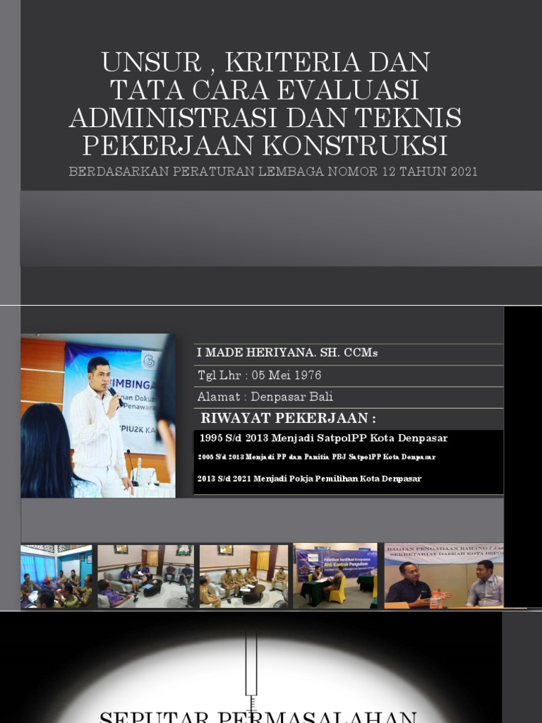 Unsur, Kriteria Dan Tata Cara Evaluasi Administrasi Tim KM | PDF