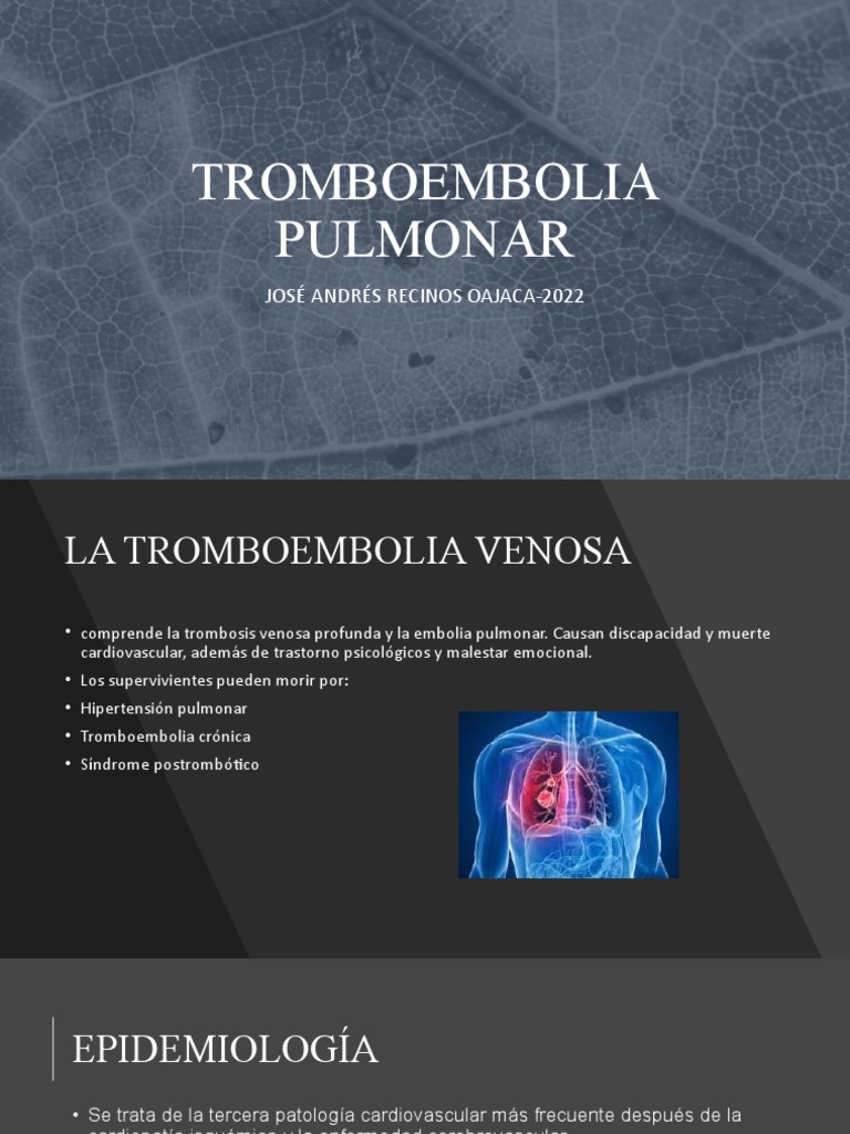 Tromboembolia Pulmonar | PDF | Trombo | Embolia
