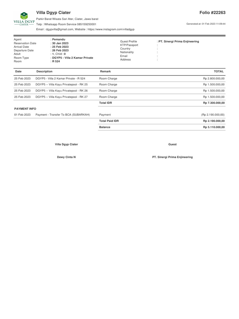 Invoice DP PT. Sinergi Prima Enjineering | PDF